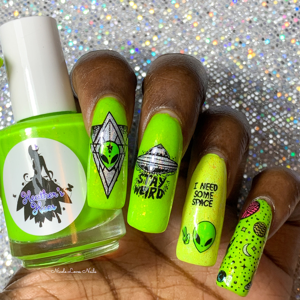 Neon Alien Nail Art! - Nicole Loves Nails